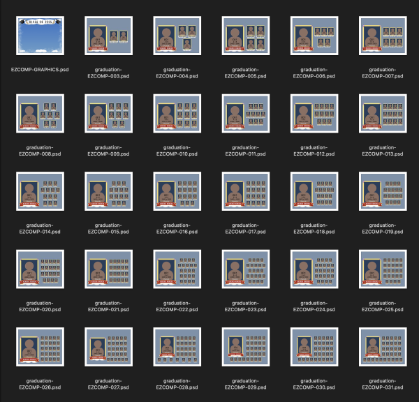 Preschool Graduation - EZ Composites Template (Up to 31 Students) - Pixnub