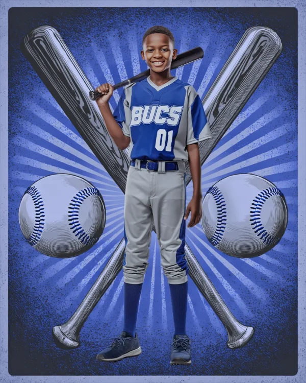 Baseball Trading Card - Digital Background - Pixnub