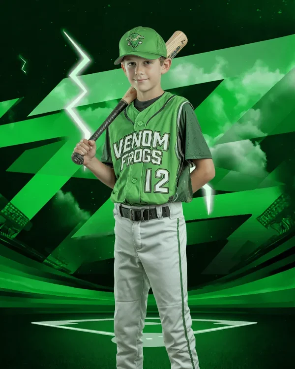 Lightning Strike Baseball Field - Digital Background - Pixnub